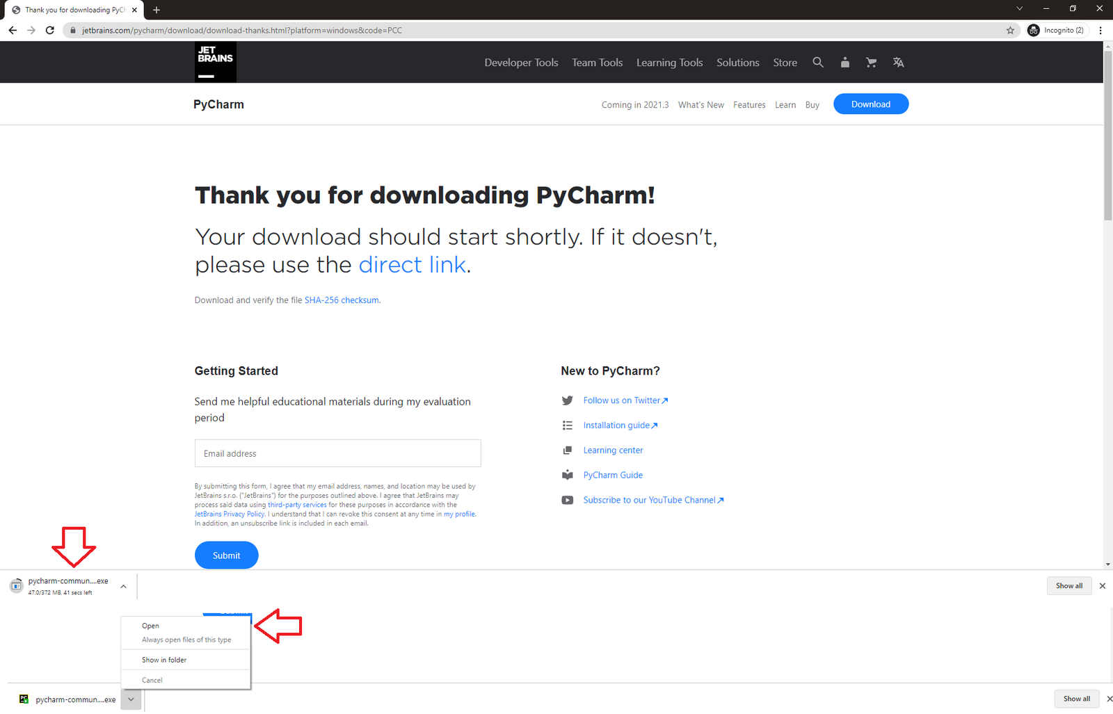 Easy steps to Install Pycharm in 2021 - Ampersand Tutorials